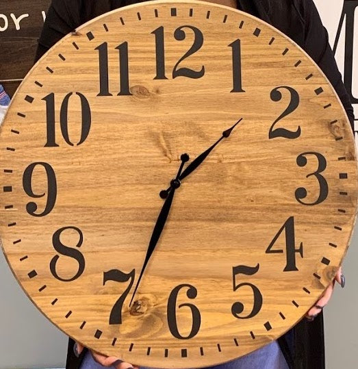 24" Clock – Words on Wood